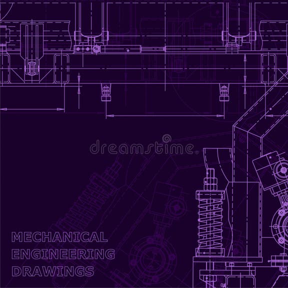 Vector Engineering Illustration. Cover, Flyer. Purple Cyberspace Stock ...