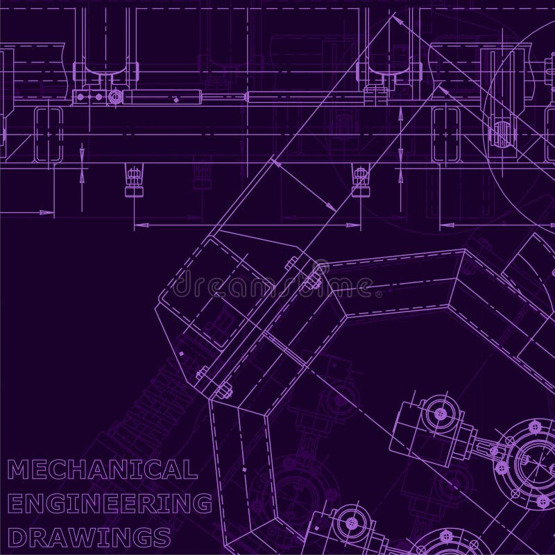 Vector Engineering Illustration. Cover, Flyer. Purple Cyberspace Stock ...