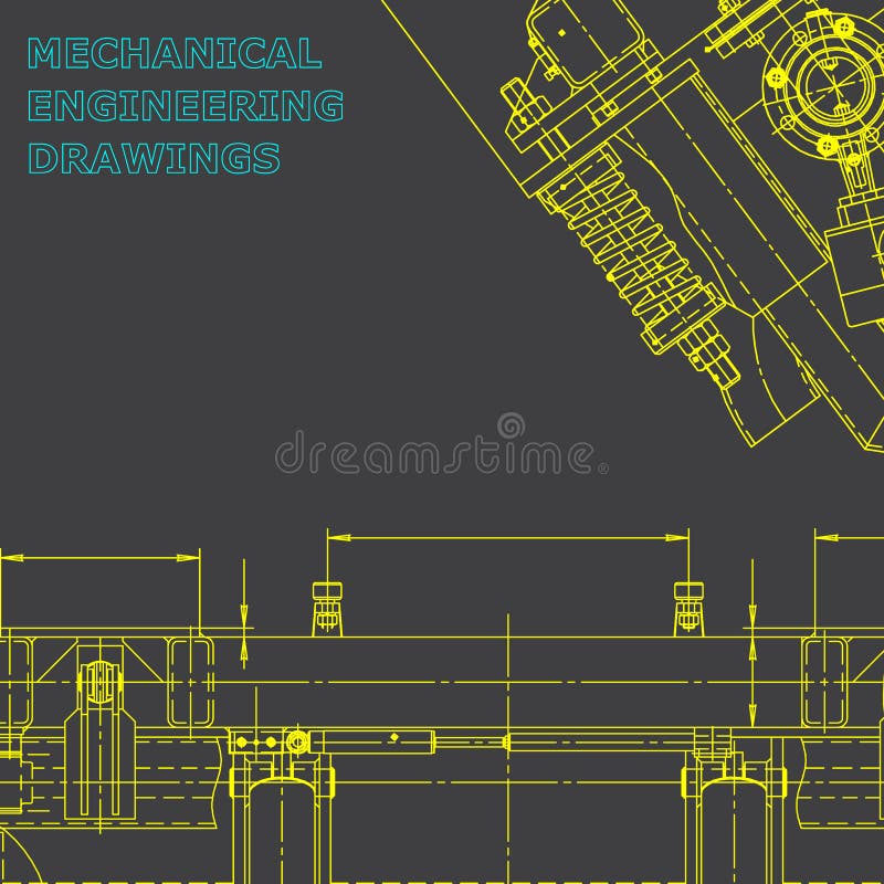 Blueprint, Sketch. Vector Engineering Illustration. Cover, Flyer ...