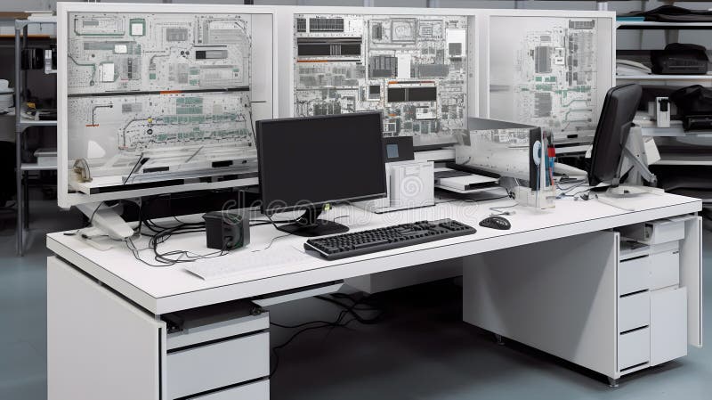 The Computer-aided Design Workspace Generative AI Stock Illustration ...