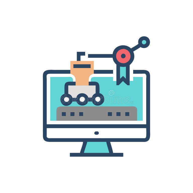 Computer Aided Manufacturing Process Icon Stock Photo - Illustration of ...