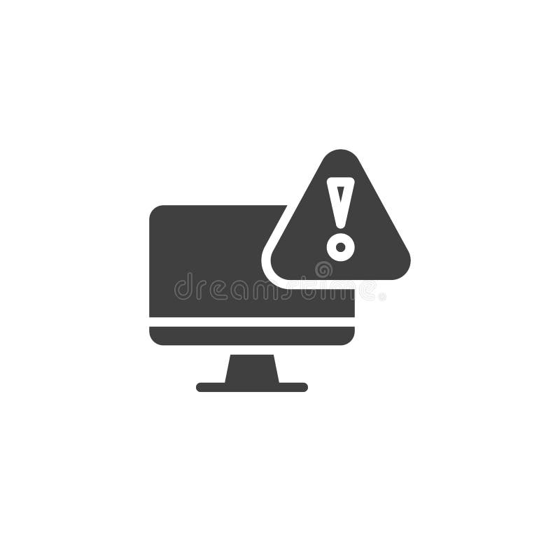 Computer Alert Color Icon Set Stock Vector - Illustration of attack ...