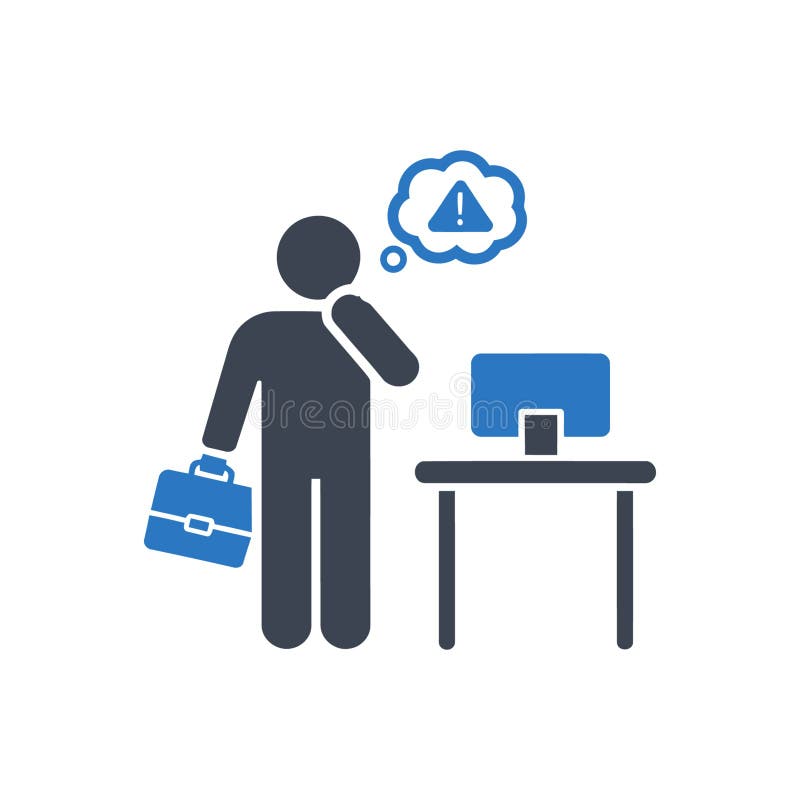Computer Alert Thinking Icon Stock Illustration - Illustration of alert ...