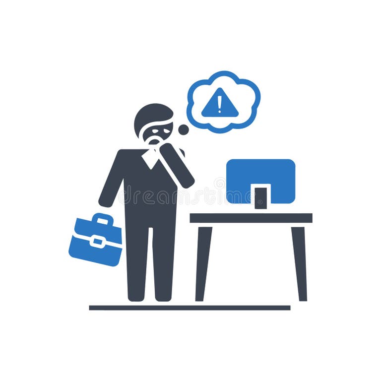Computer alert worry icon stock illustration. Illustration of sign ...