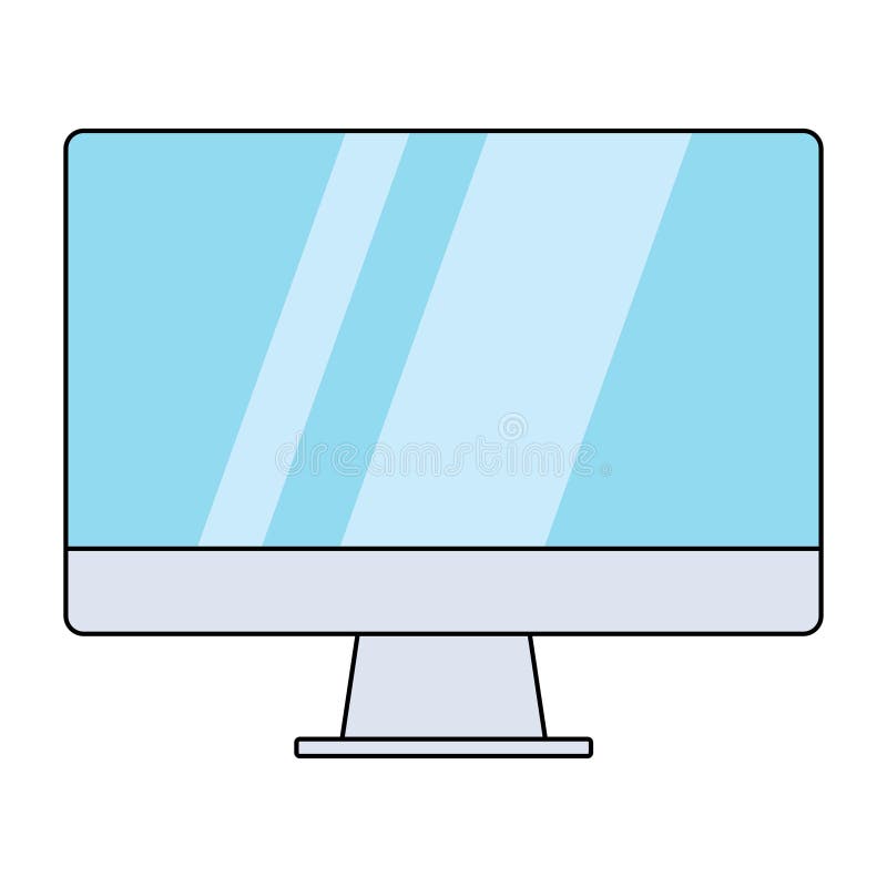 Computer All-in-One with Blank Screen. Icon. Cartoon Stock Vector ...