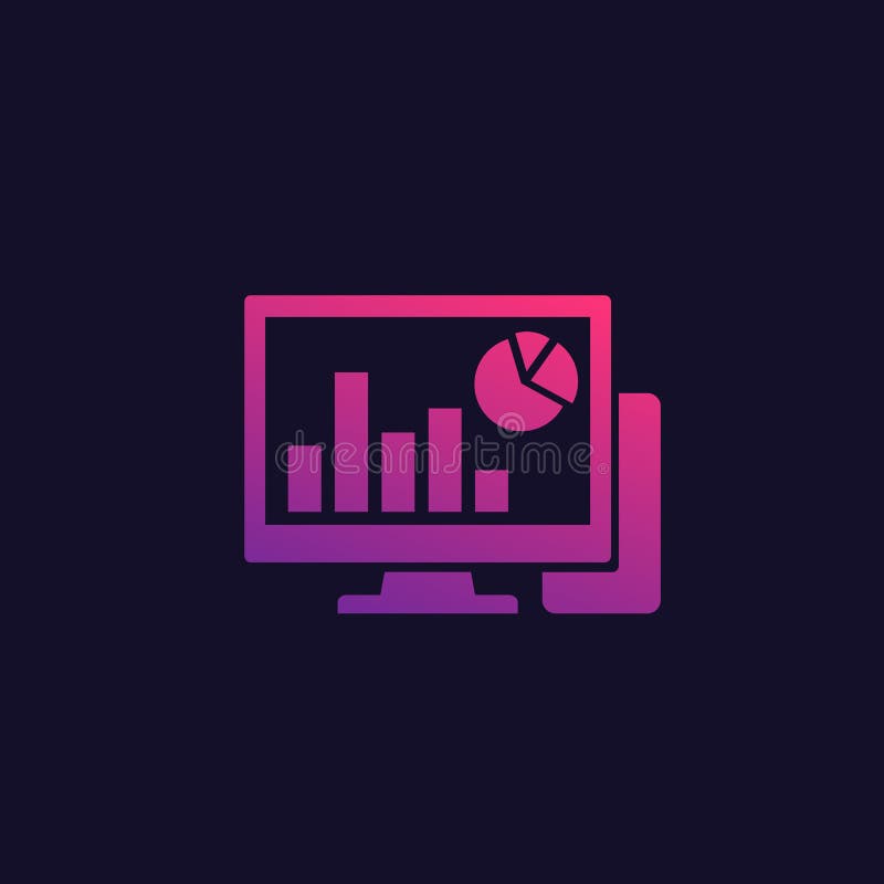 Computer Analysis, Data Analytics Vector Icon Stock Vector ...