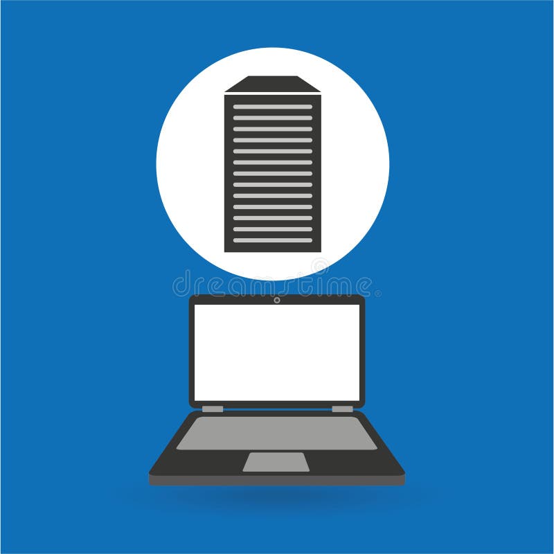 Computer Analysis Data Center Icon Stock Vector - Illustration of media ...