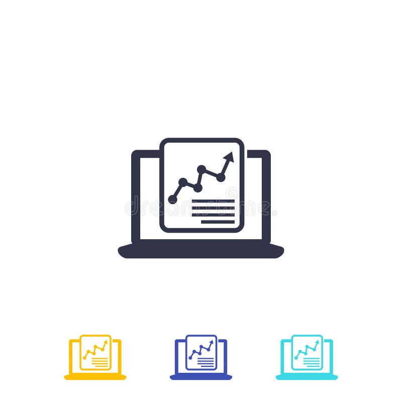 Computer Analysis and Statistics Icon Stock Vector - Illustration of ...