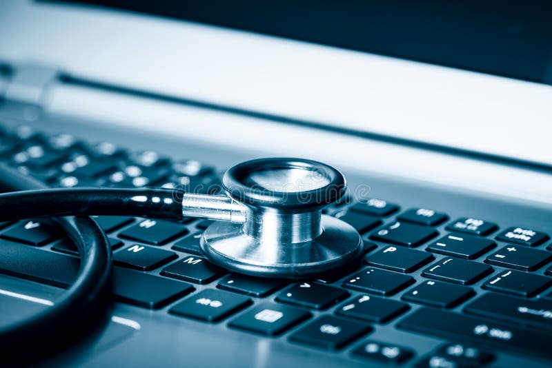 Computer Analysis Using a Stethoscope Stock Image - Image of check ... Computer Analysis Using a Stethoscope Stock Image - Image of check ...