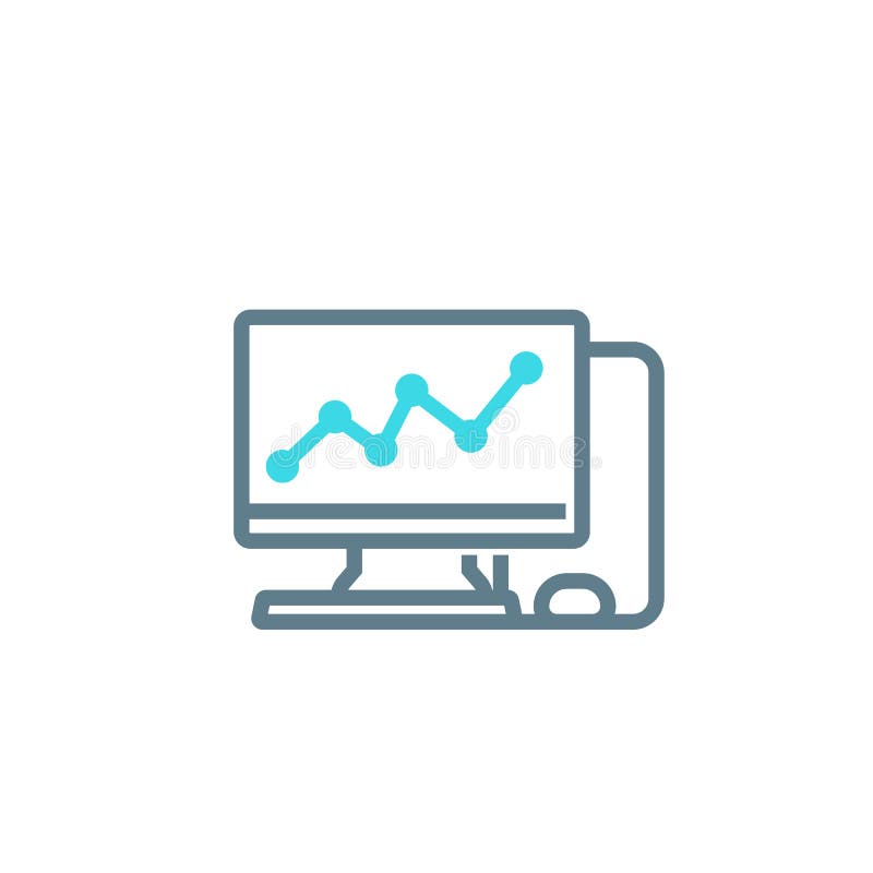 Computer Analysis Vector Icon Stock Vector - Illustration of computer ...