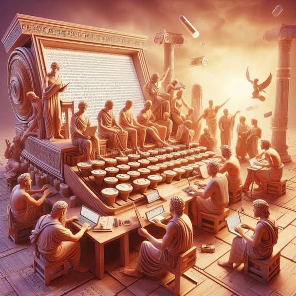 Computer in Ancient Greece a Computer Being Used in Ancient Gree Stock ...