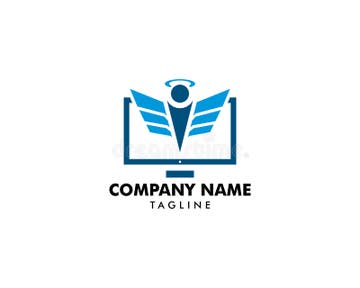 Computer angel logo design stock vector. Illustration of graphic ...