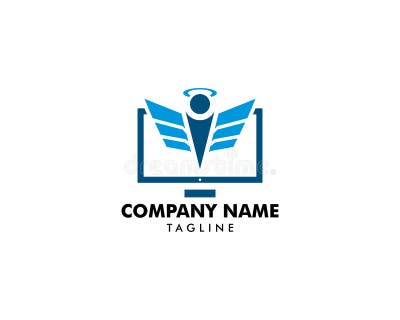 Computer angel logo design stock vector. Illustration of graphic ...