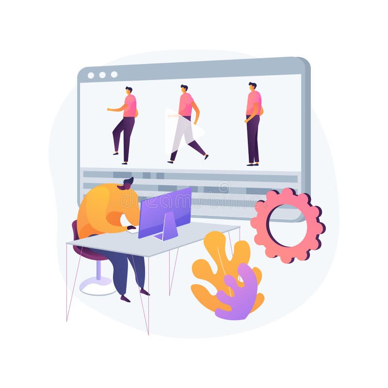 Computer Animation Abstract Concept Vector Illustration Stock Vector ...