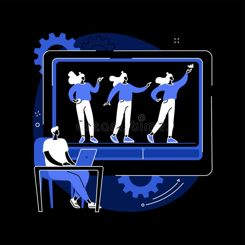 Computer Animation Abstract Concept Vector Illustration. Stock Vector ...