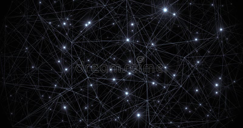 Computer Animation of an Abstract Network Connected with Glowing Lights ...