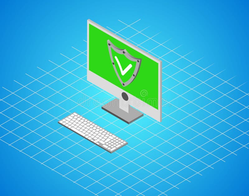 Computer Antivirus Protection System Isometric Stock Vector ...