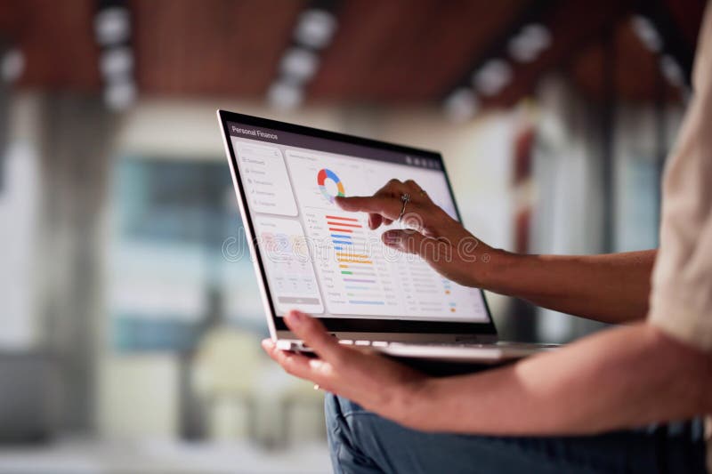 Computer App for Money, Budget Stock Image - Image of expense ...