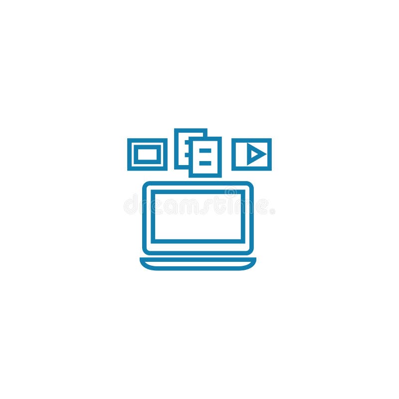 Computer Applications Linear Icon Concept. Computer Applications Line ...