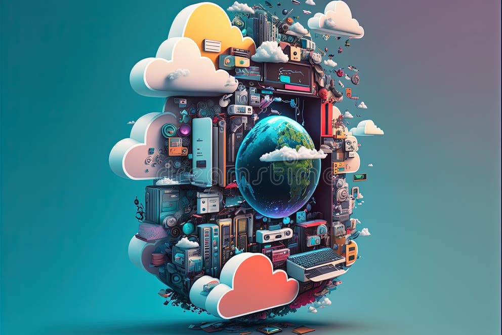 Computer Apps and Cloud Native Technologies Conceptual Illustratio Stock Illustration ...