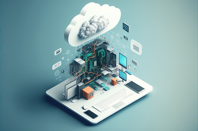 Computer Apps and Cloud Native Technologies Stock Illustration ...