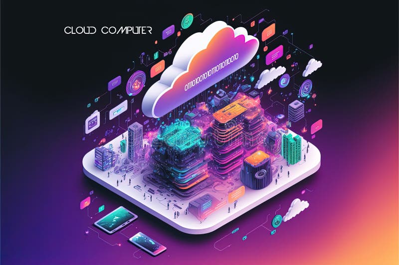 Computer Apps and Cloud Native Technologies Conceptual Illustration ...
