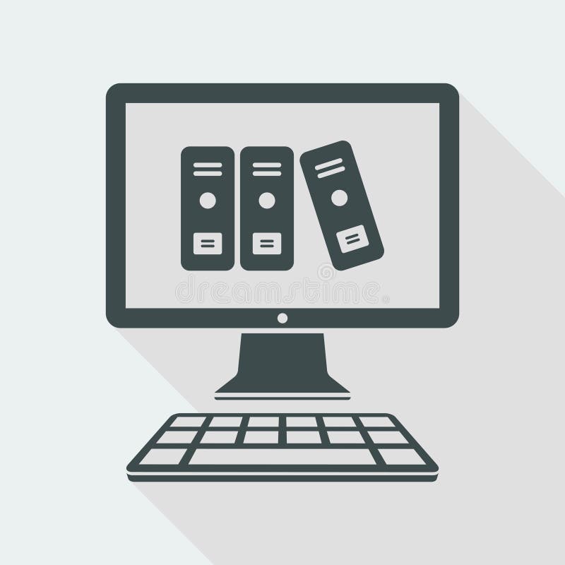 Computer archive flat icon stock vector. Illustration of folder - 118523632