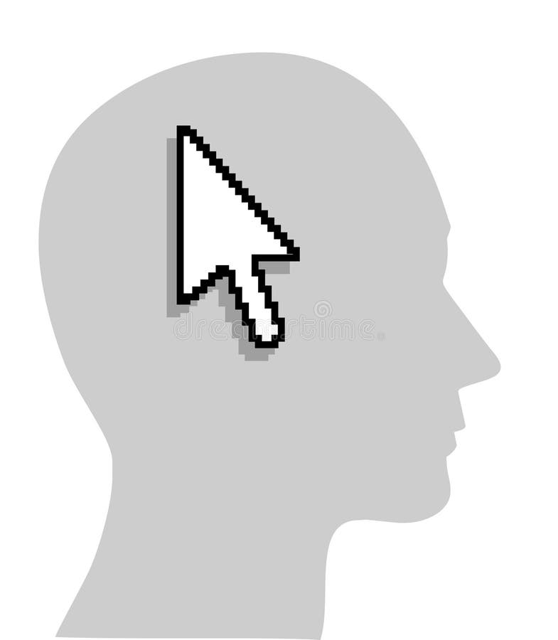 Computer Arrow in Human Head Stock Vector - Illustration of concept ...