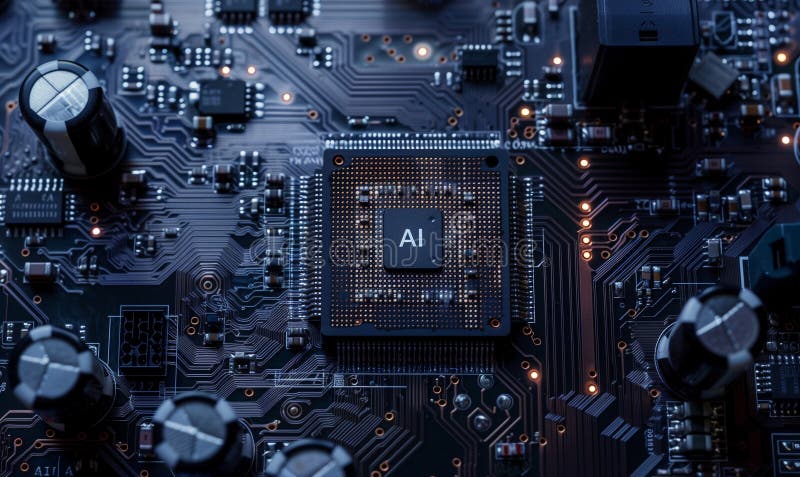 Computer Artificial Intelligence AI Board Concept Stock Illustration ...