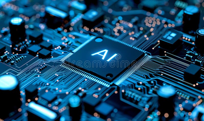Computer Artificial Intelligence AI Board Concept Stock Illustration ...