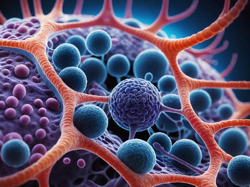 Computer Artwork of a Human Brain with a Cell Structure Stock ...