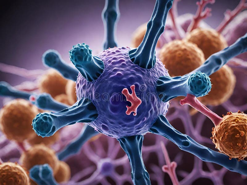 Computer Artwork of a Human Brain with a Cell Structure Stock ...