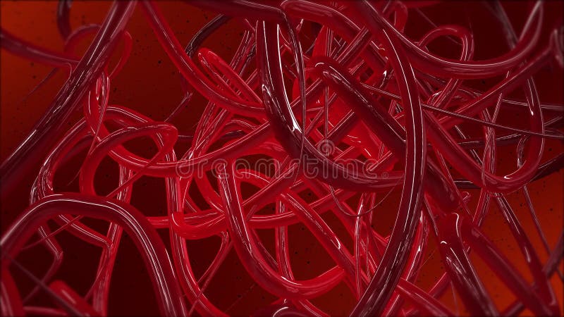 Computer Art Work of Nerve Cells. Red Background Stock Footage - Video ...