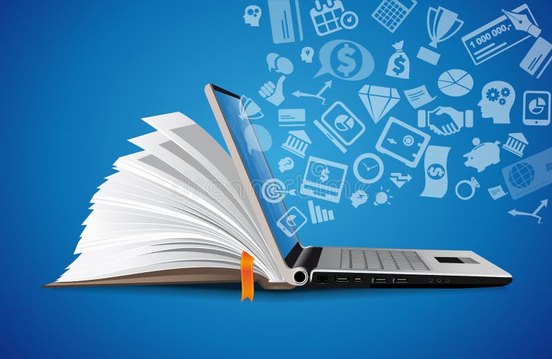 Computer As Book Knowledge Base Concept - Laptop As Elearning Stock ... Computer As Book Knowledge Base Concept - Laptop As Elearning Stock ...