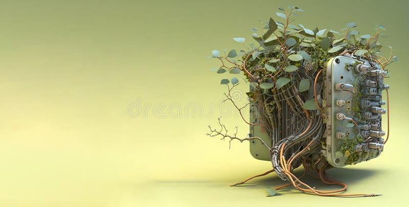 Computer As Plant Like Structure from Wires. Stock Illustration ...