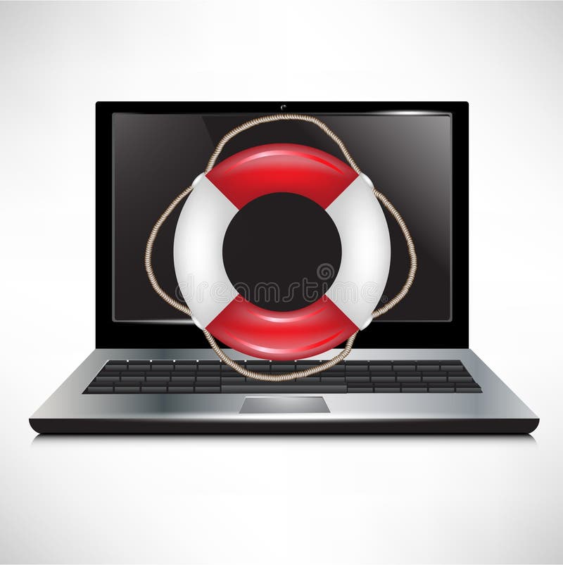 Computer Assistance Concept Stock Vector - Illustration of internet ...