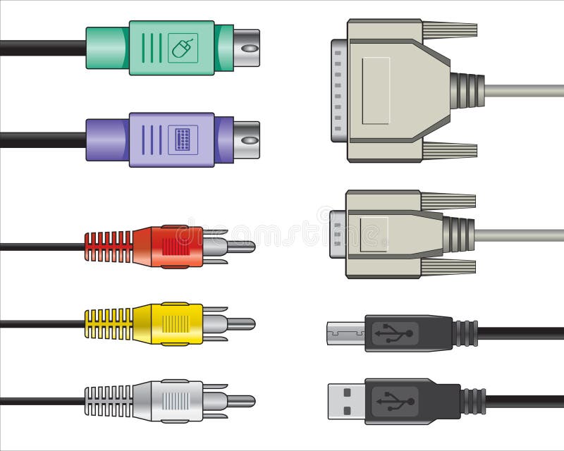 Vector Video and Audio Connectors Stock Vector - Illustration of ...