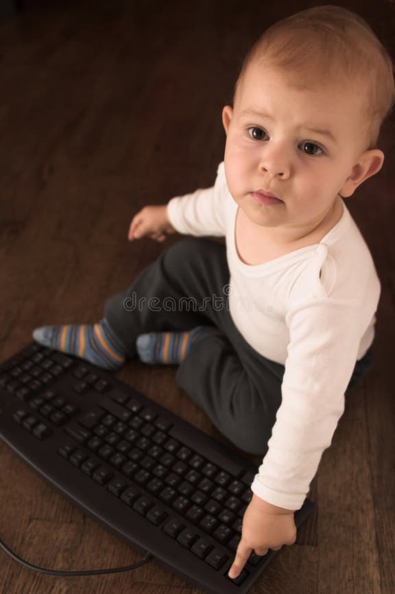 Computer baby stock image. Image of family, cute, infant - 1311657