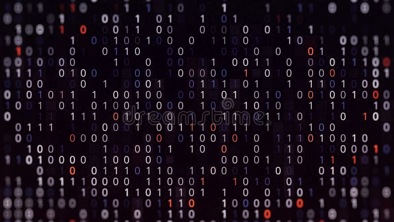 Computer Background with Binary Code. Animation. Virtual Space of ...