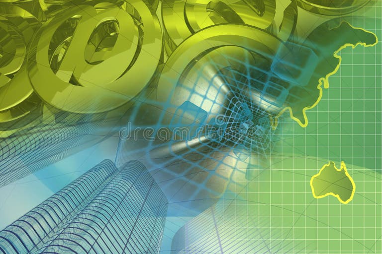 Communication Collage - Map, Mail Signs and Digits Stock Image - Image ...