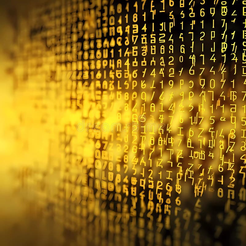 Computer Background with Blue Digits and Symbols on a Black Background ...