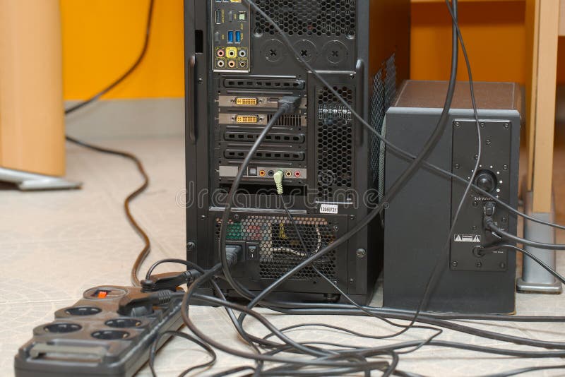 Modern Computer Case Backside with Ports. Stock Image - Image of fast ...