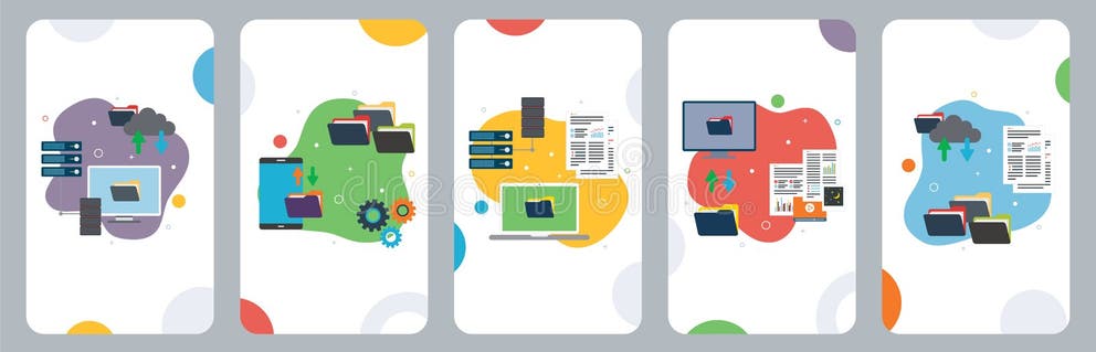 Computer, Backup, Report, Data and Cloud Computing Icons Stock Vector ...