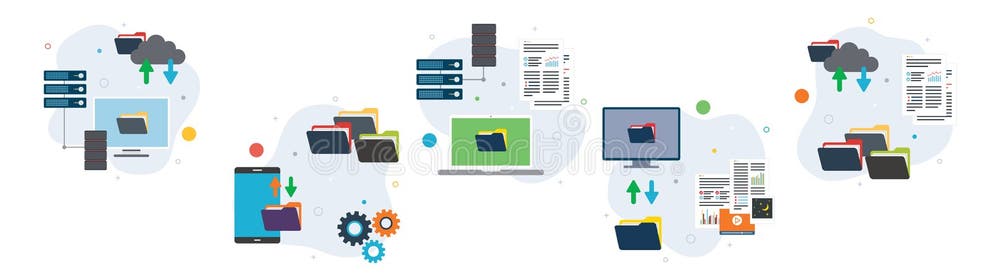 Computer, Backup, Report, Data and Cloud Computing Icons Stock Vector ...