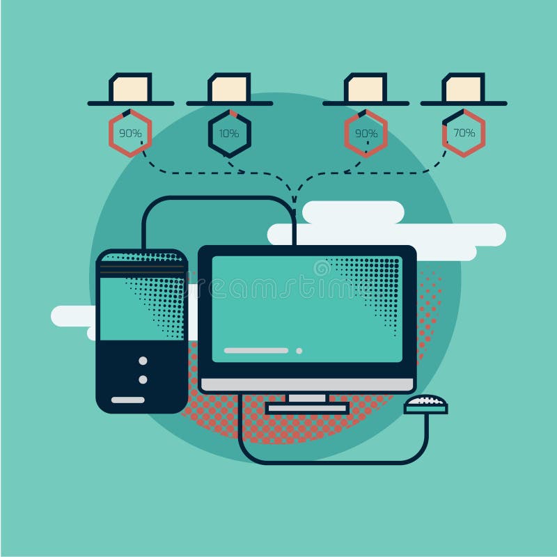Computer Backup and Transfer Concept. Vector Illustration Decorative ...