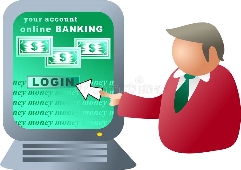 Computer banking stock illustration. Illustration of finance - 366104