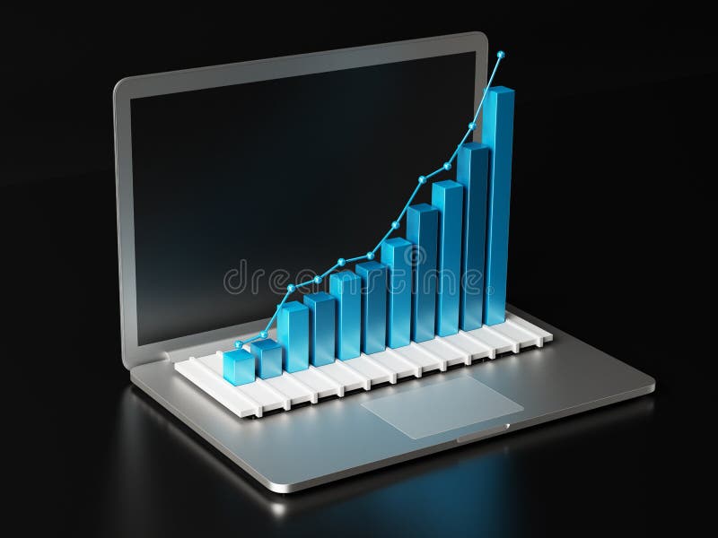 Computer Bar Graph stock illustration. Illustration of business - 45219464