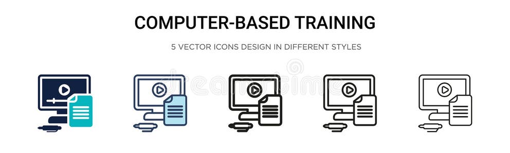 Computer-based Training Icon in Filled, Thin Line, Outline and Stroke ...