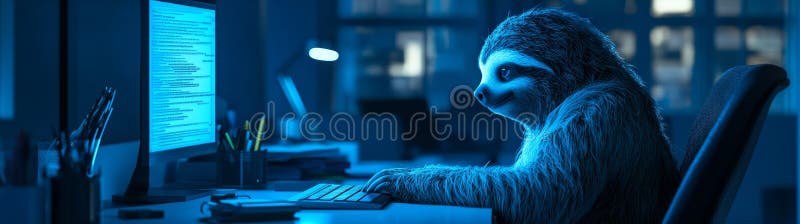 A Computer is Being Curiously Interacted with by a Sloth, Creating a ...