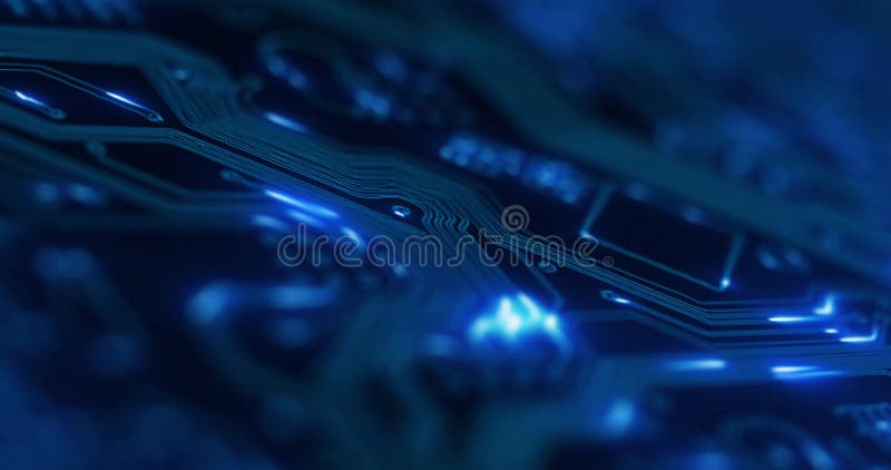 Computer Big Data Network, Digital Ai Technology and Microchip 3d Neon ...